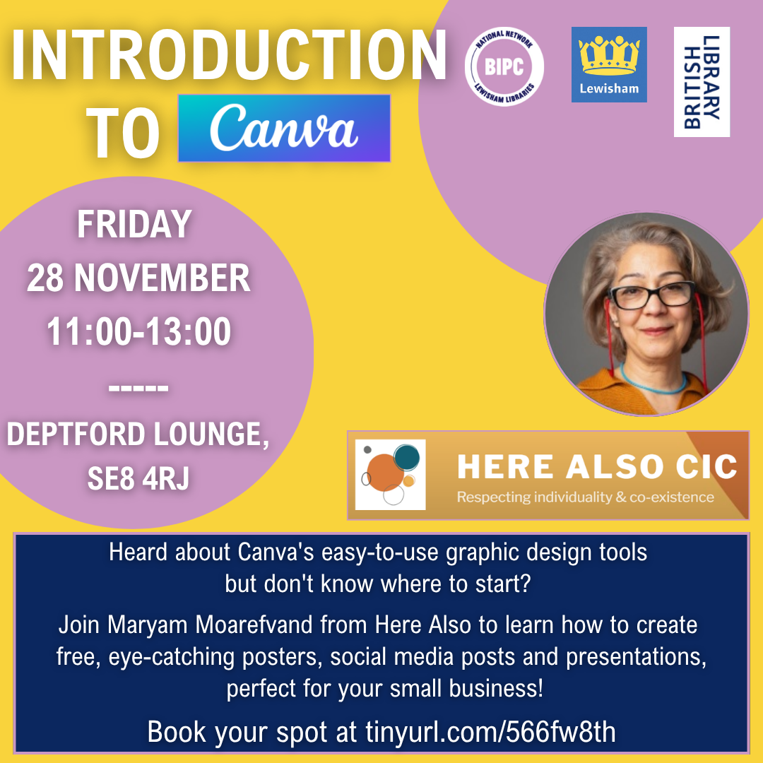 BIPC: Intro to Canva for Small Businesses. - Deptford Lounge